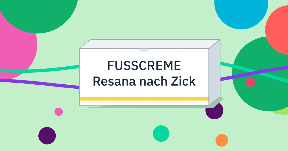 Symbolbild: Packung mit der Aufschrift FUSSCREME Resana nach Zick (PZN 02156574) – Verfügbarkeit und Bezug in Apotheken in Frankfurt am Main