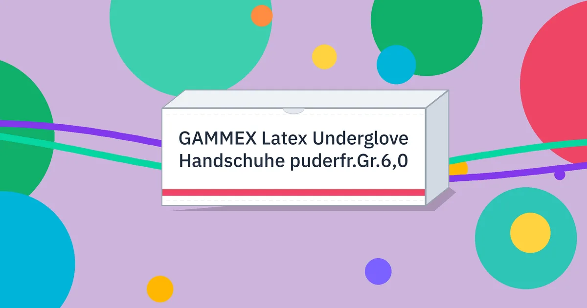 Symbolbild: Packung mit der Aufschrift GAMMEX Latex Underglove Handschuhe puderfr.Gr.6,0 (PZN 11298178) – Verfügbarkeit und Bezug in Apotheken in Frankfurt am Main