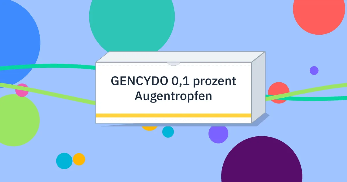 Symbolbild: Packung mit der Aufschrift GENCYDO 0,1 prozent Augentropfen (PZN 01572773) – Verfügbarkeit und Bezug in Apotheken in Frankfurt am Main