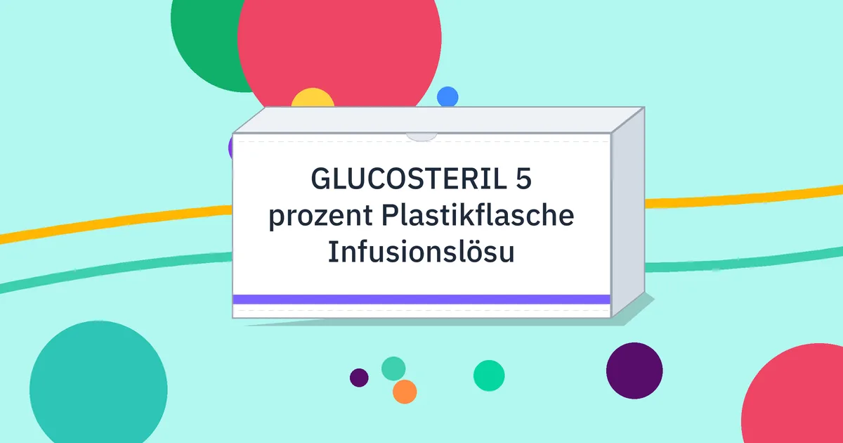 Symbolbild: Packung mit der Aufschrift GLUCOSTERIL 5 prozent Plastikflasche Infusionslösu (PZN 04986191) – Verfügbarkeit und Bezug in Apotheken in Frankfurt am Main