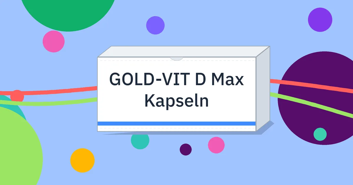 Symbolbild: Packung mit der Aufschrift GOLD-VIT D Max Kapseln (PZN 16833073) – Verfügbarkeit und Bezug in Apotheken in Frankfurt am Main