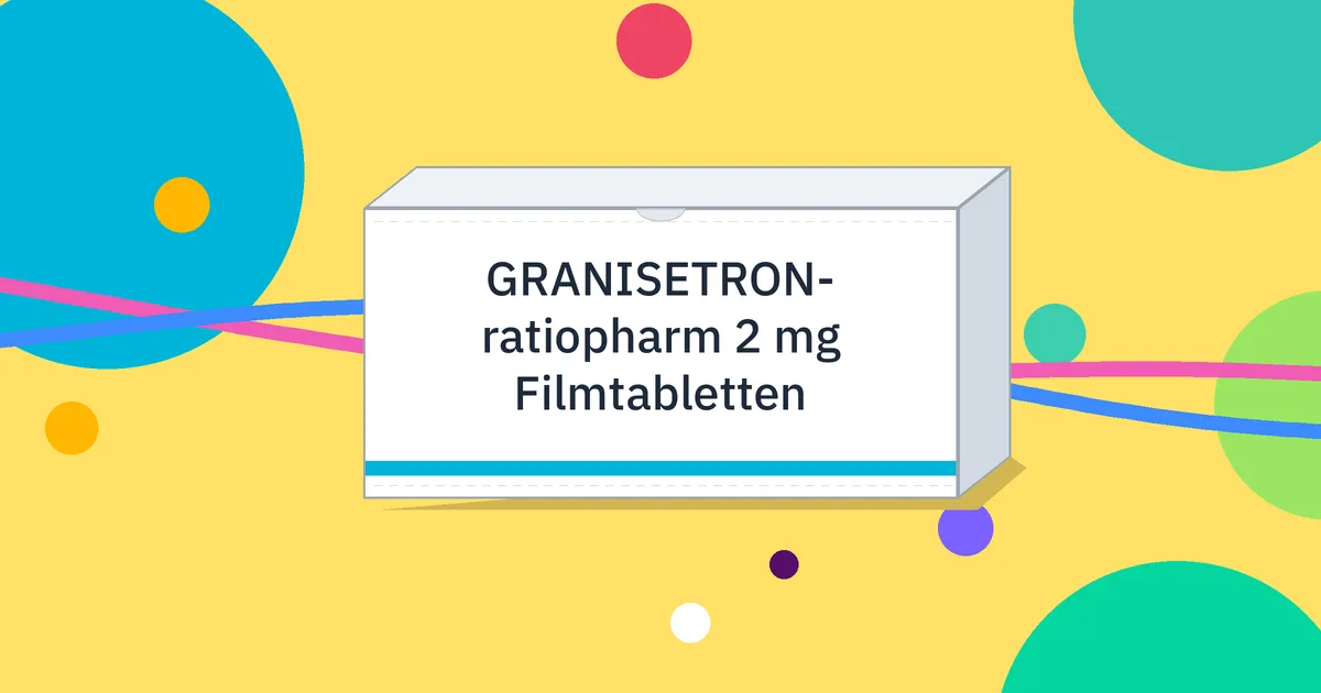 Symbolbild: Packung mit der Aufschrift GRANISETRON-ratiopharm 2 mg Filmtabletten (PZN 06607499) – Verfügbarkeit und Bezug in Apotheken in Frankfurt am Main