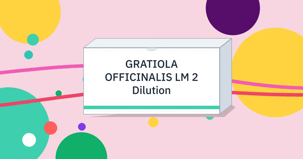 Symbolbild: Packung mit der Aufschrift GRATIOLA OFFICINALIS LM 2 Dilution (PZN 13546396) – Verfügbarkeit und Bezug in Apotheken in Frankfurt am Main