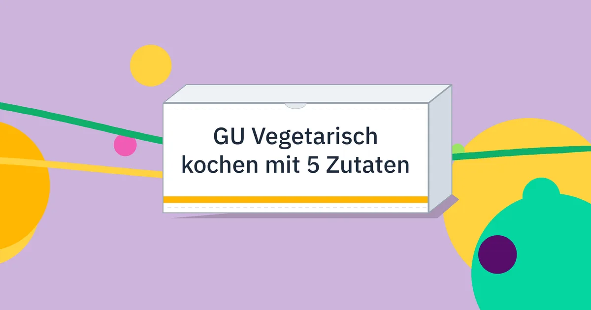 Symbolbild: Packung mit der Aufschrift GU Vegetarisch kochen mit 5 Zutaten (PZN 17061431) – Verfügbarkeit und Bezug in Apotheken in Frankfurt am Main