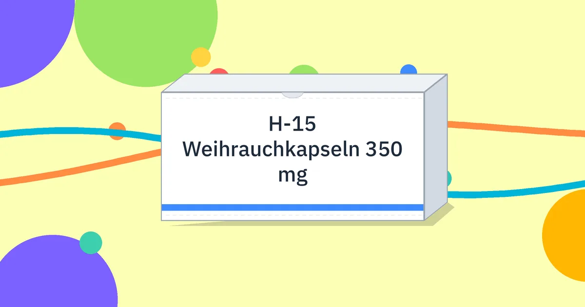 Symbolbild: Packung mit der Aufschrift H-15 Weihrauchkapseln 350 mg (PZN 18248657) – Verfügbarkeit und Bezug in Apotheken in Frankfurt am Main