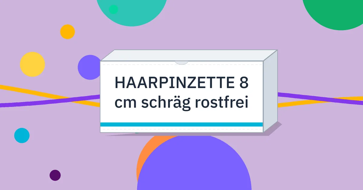 Symbolbild: Packung mit der Aufschrift HAARPINZETTE 8 cm schräg rostfrei (PZN 17287690) – Verfügbarkeit und Bezug in Apotheken in Frankfurt am Main