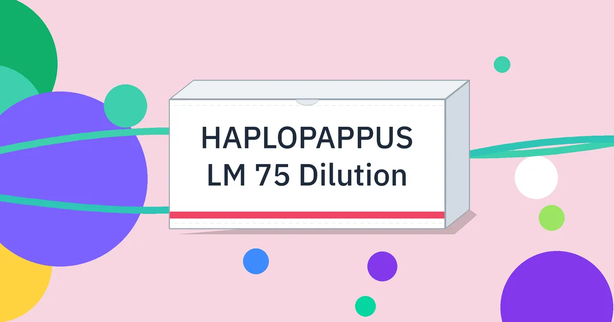 Symbolbild: Packung mit der Aufschrift HAPLOPAPPUS LM 75 Dilution (PZN 12885133) – Verfügbarkeit und Bezug in Apotheken in Frankfurt am Main