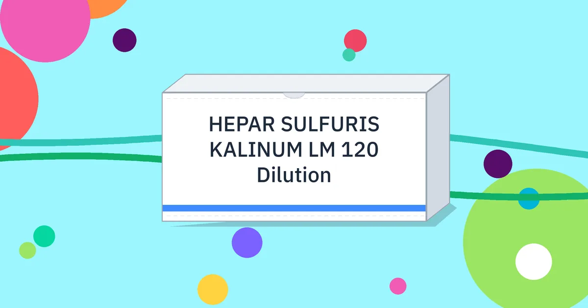 Symbolbild: Packung mit der Aufschrift HEPAR SULFURIS KALINUM LM 120 Dilution (PZN 12888195) – Verfügbarkeit und Bezug in Apotheken in Frankfurt am Main