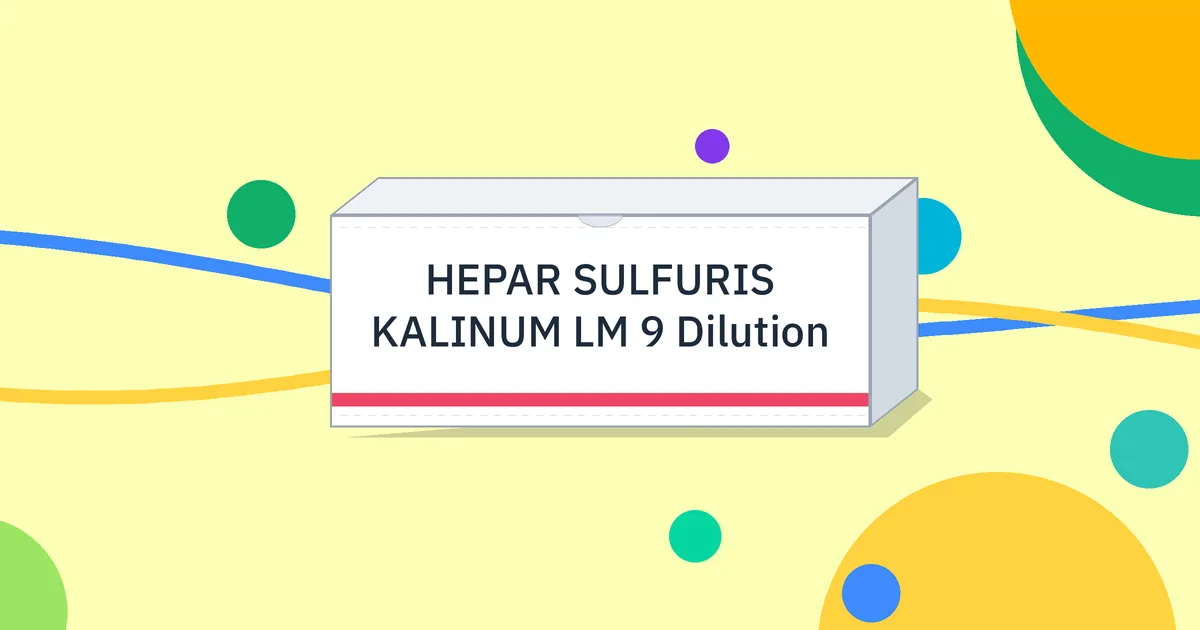 Symbolbild: Packung mit der Aufschrift HEPAR SULFURIS KALINUM LM 9 Dilution (PZN 12887830) – Verfügbarkeit und Bezug in Apotheken in Frankfurt am Main