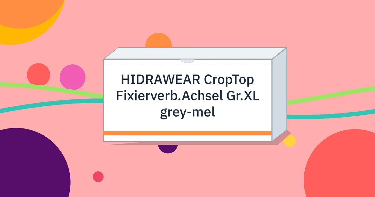 Symbolbild: Packung mit der Aufschrift HIDRAWEAR CropTop Fixierverb.Achsel Gr.XL grey-mel (PZN 20833630) – Verfügbarkeit und Bezug in Apotheken in Frankfurt am Main