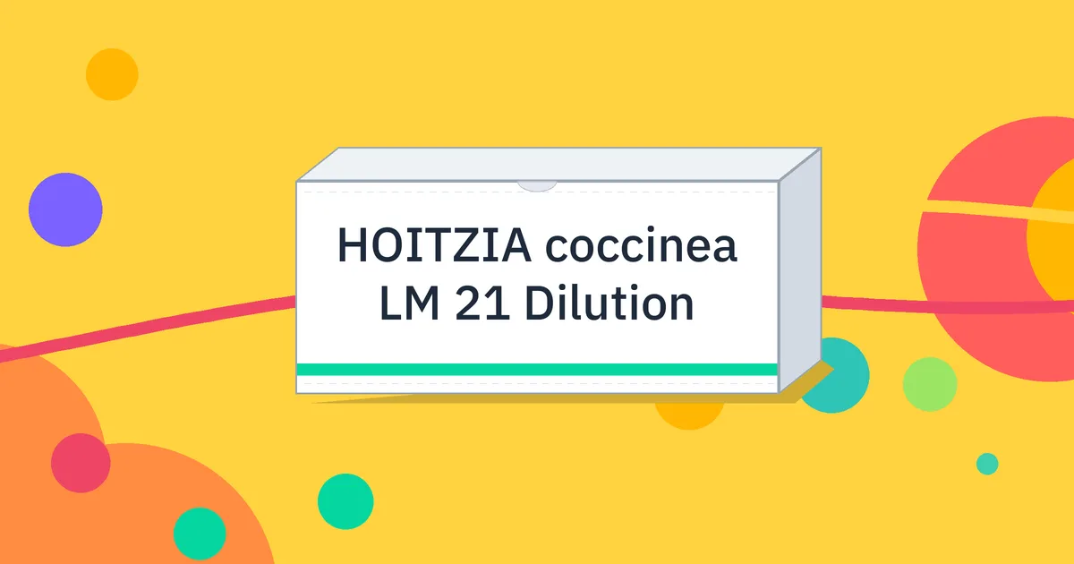 Symbolbild: Packung mit der Aufschrift HOITZIA coccinea LM 21 Dilution (PZN 13554527) – Verfügbarkeit und Bezug in Apotheken in Frankfurt am Main