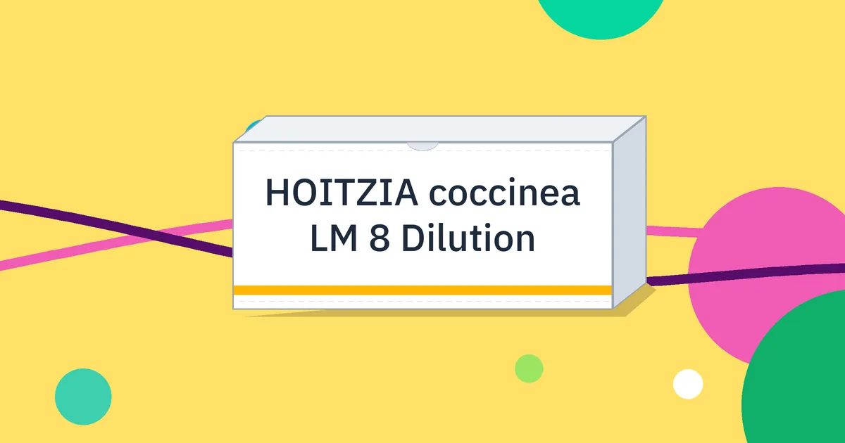 Symbolbild: Packung mit der Aufschrift HOITZIA coccinea LM 8 Dilution (PZN 13554355) – Verfügbarkeit und Bezug in Apotheken in Frankfurt am Main