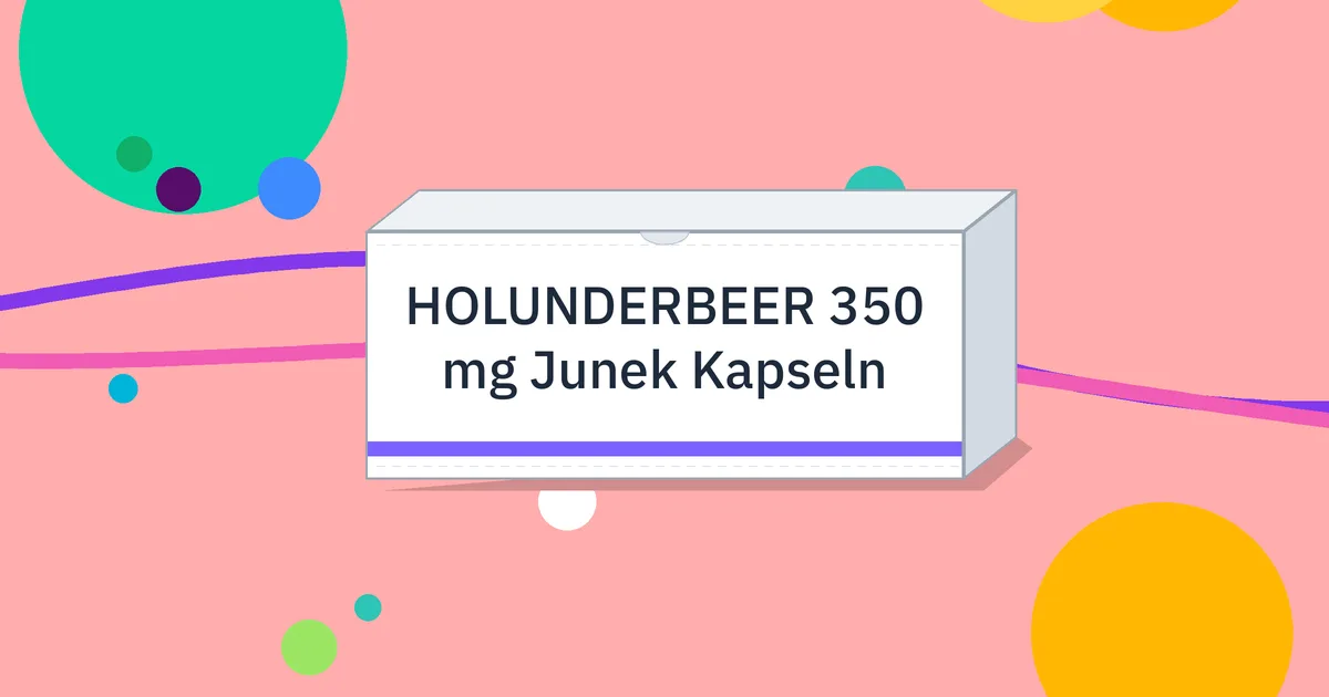 Symbolbild: Packung mit der Aufschrift HOLUNDERBEER 350 mg Junek Kapseln (PZN 10052423) – Verfügbarkeit und Bezug in Apotheken in Frankfurt am Main