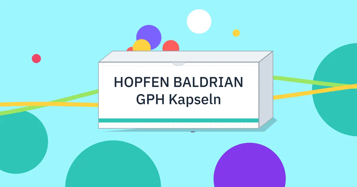 Symbolbild: Packung mit der Aufschrift HOPFEN BALDRIAN GPH Kapseln (PZN 09645402) – Verfügbarkeit und Bezug in Apotheken in Frankfurt am Main