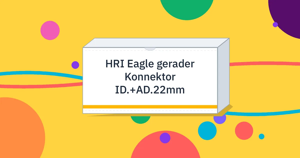 Symbolbild: Packung mit der Aufschrift HRI Eagle gerader Konnektor ID.+AD.22mm (PZN 17303868) – Verfügbarkeit und Bezug in Apotheken in Frankfurt am Main