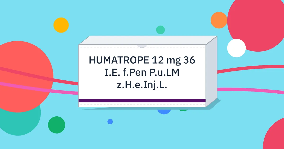 Symbolbild: Packung mit der Aufschrift HUMATROPE 12 mg 36 I.E. f.Pen P.u.LM z.H.e.Inj.L. (PZN 09895470) – Verfügbarkeit und Bezug in Apotheken in Frankfurt am Main