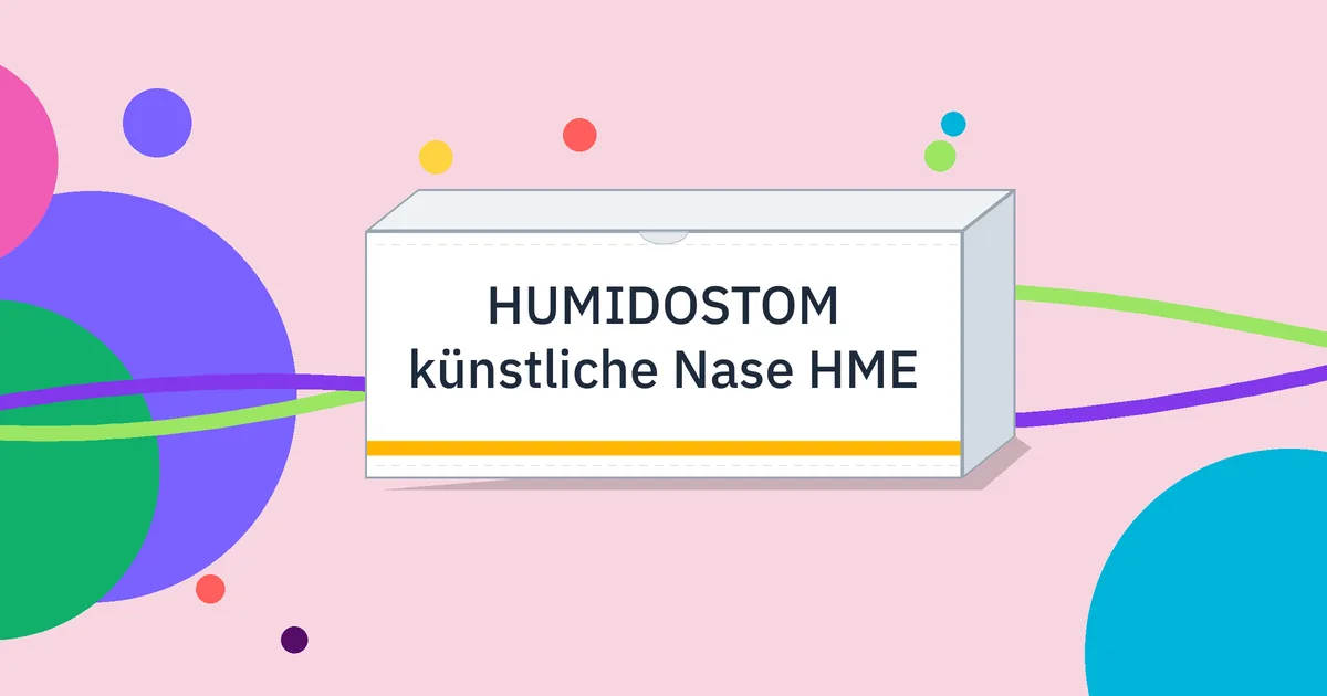 Symbolbild: Packung mit der Aufschrift HUMIDOSTOM künstliche Nase HME (PZN 18027301) – Verfügbarkeit und Bezug in Apotheken in Frankfurt am Main