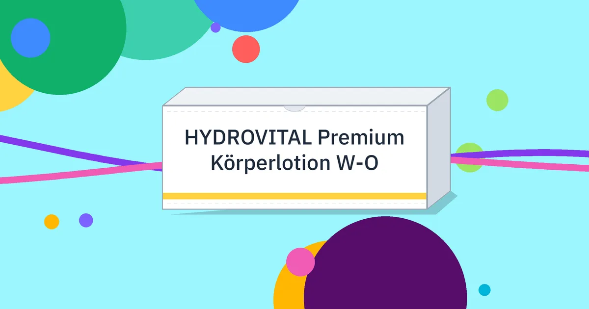 Symbolbild: Packung mit der Aufschrift HYDROVITAL Premium Körperlotion W-O (PZN 12552124) – Verfügbarkeit und Bezug in Apotheken in Frankfurt am Main