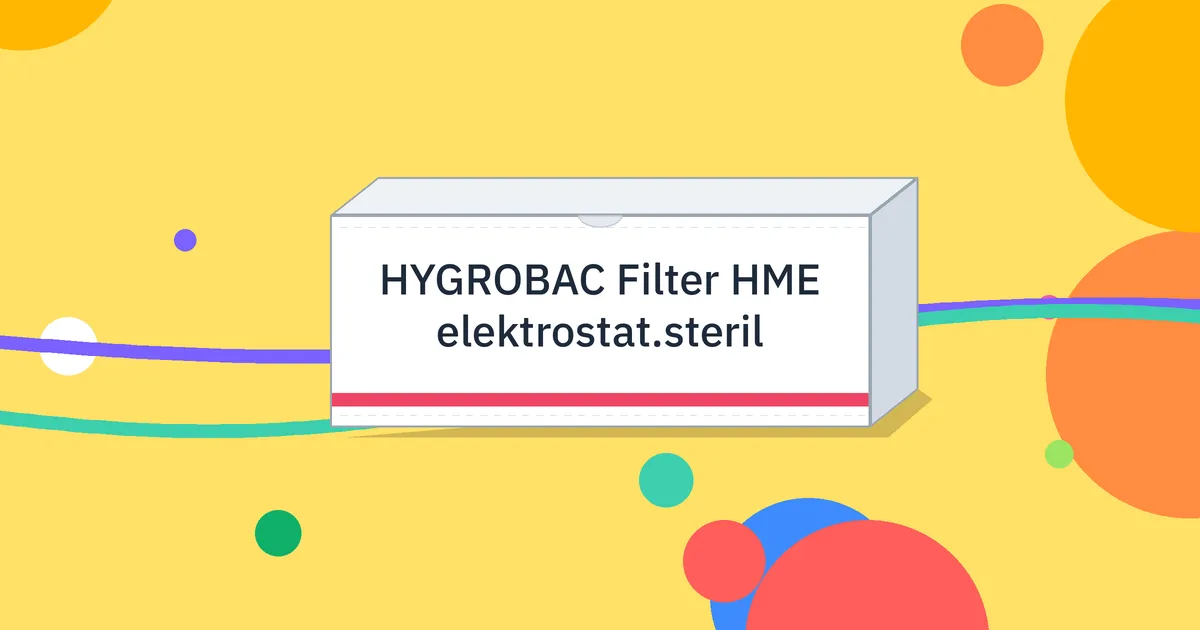 Symbolbild: Packung mit der Aufschrift HYGROBAC Filter HME elektrostat.steril (PZN 00478090) – Verfügbarkeit und Bezug in Apotheken in Frankfurt am Main