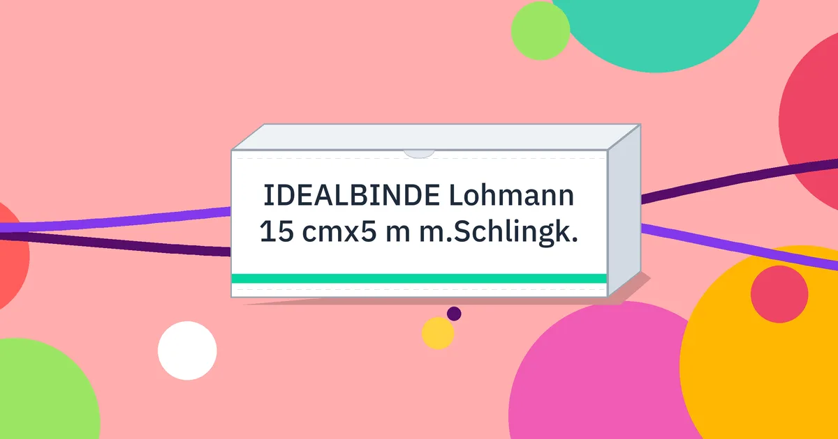 Symbolbild: Packung mit der Aufschrift IDEALBINDE Lohmann 15 cmx5 m m.Schlingk. (PZN 15998547) – Verfügbarkeit und Bezug in Apotheken in Frankfurt am Main
