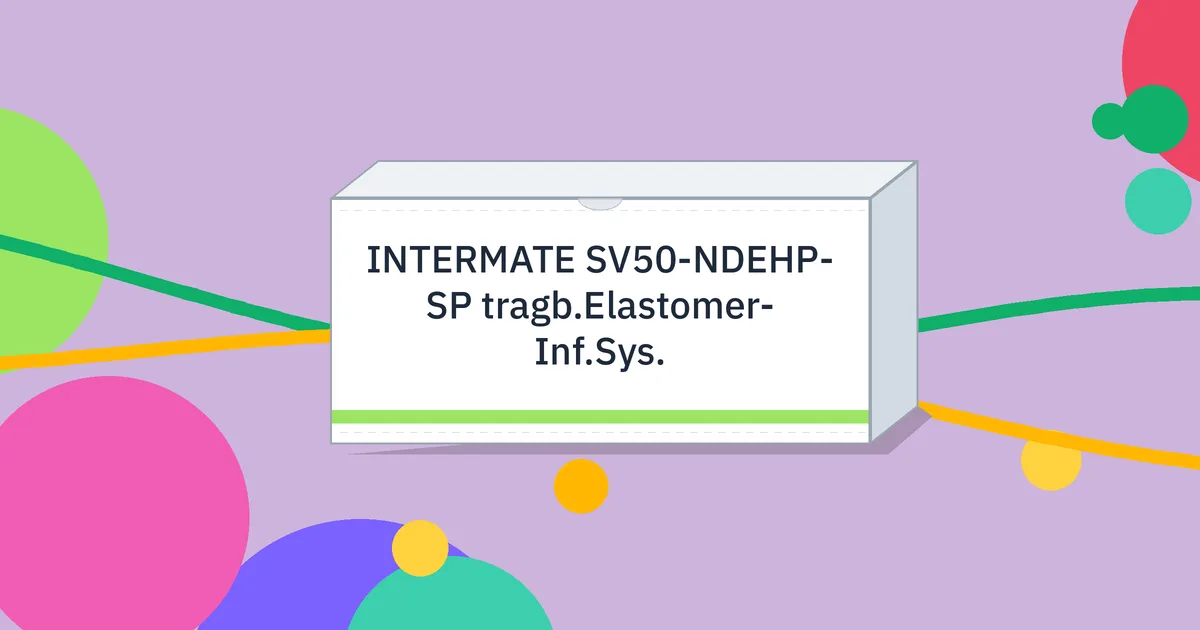 Symbolbild: Packung mit der Aufschrift INTERMATE SV50-NDEHP-SP tragb.Elastomer-Inf.Sys. (PZN 05875476) – Verfügbarkeit und Bezug in Apotheken in Frankfurt am Main
