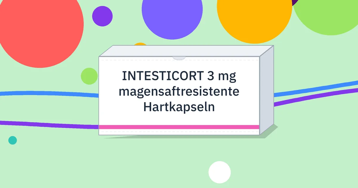 Symbolbild: Packung mit der Aufschrift INTESTICORT 3 mg magensaftresistente Hartkapseln (PZN 17186233) – Verfügbarkeit und Bezug in Apotheken in Frankfurt am Main