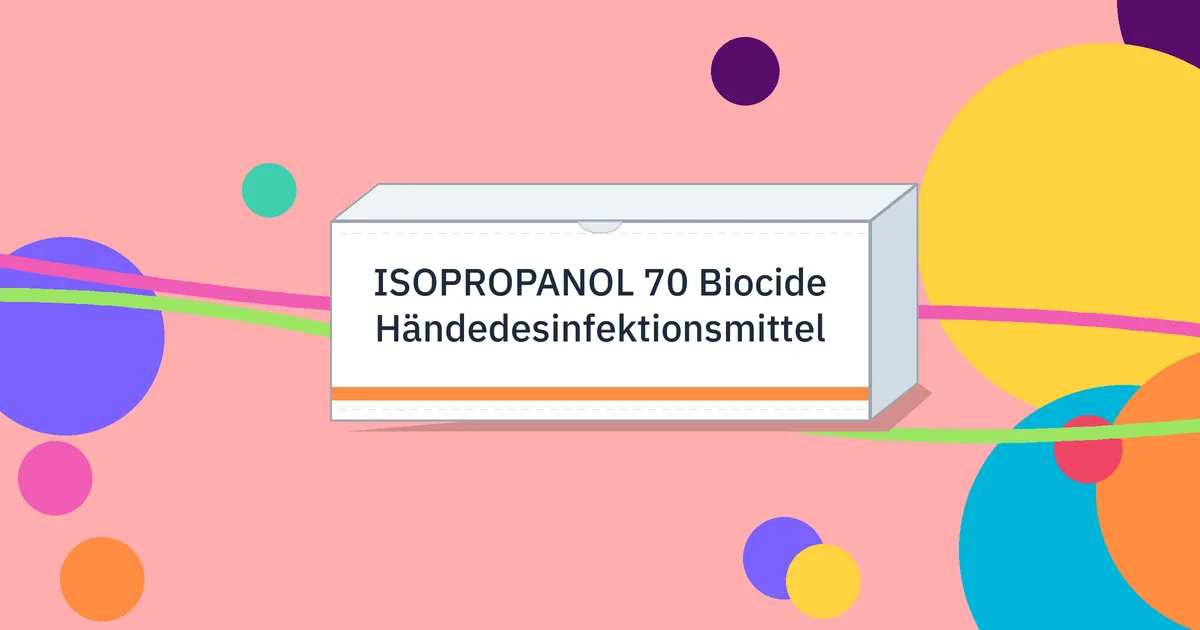 Symbolbild: Packung mit der Aufschrift ISOPROPANOL 70 Biocide Händedesinfektionsmittel (PZN 19178232) – Verfügbarkeit und Bezug in Apotheken in Frankfurt am Main