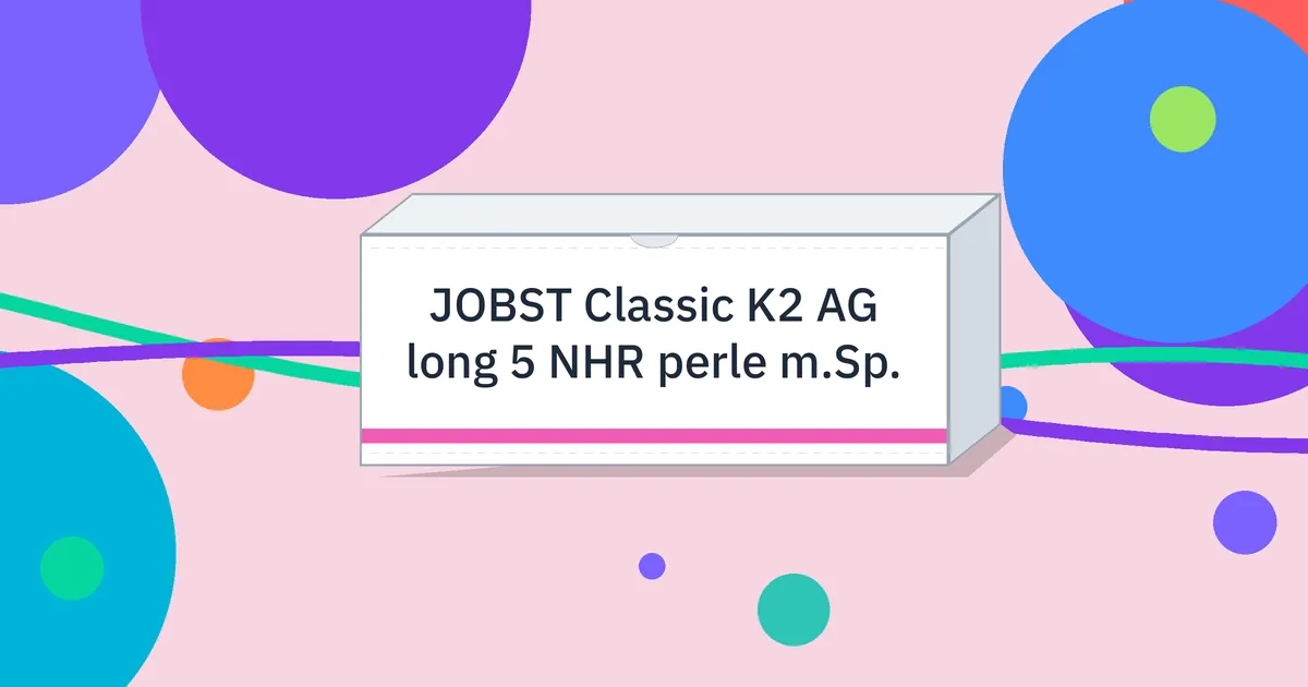 Symbolbild: Packung mit der Aufschrift JOBST Classic K2 AG long 5 NHR perle m.Sp. (PZN 10726732) – Verfügbarkeit und Bezug in Apotheken in Frankfurt am Main