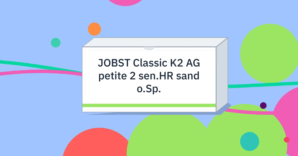 Symbolbild: Packung mit der Aufschrift JOBST Classic K2 AG petite 2 sen.HR sand o.Sp. (PZN 17961324) – Verfügbarkeit und Bezug in Apotheken in Frankfurt am Main