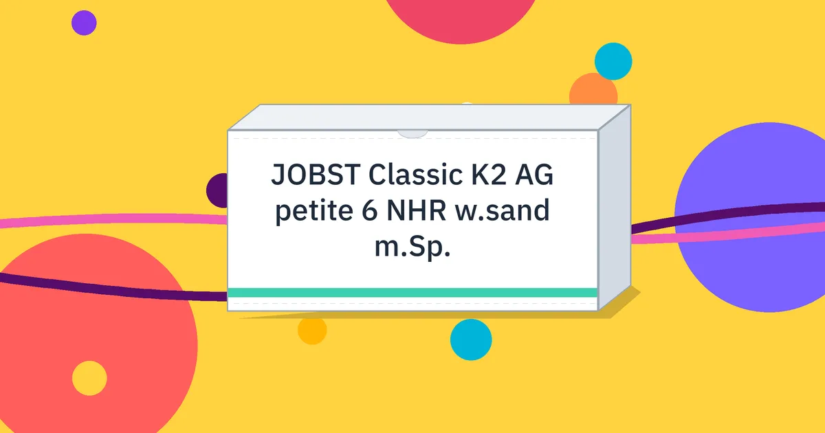 Symbolbild: Packung mit der Aufschrift JOBST Classic K2 AG petite 6 NHR w.sand m.Sp. (PZN 11274120) – Verfügbarkeit und Bezug in Apotheken in Frankfurt am Main
