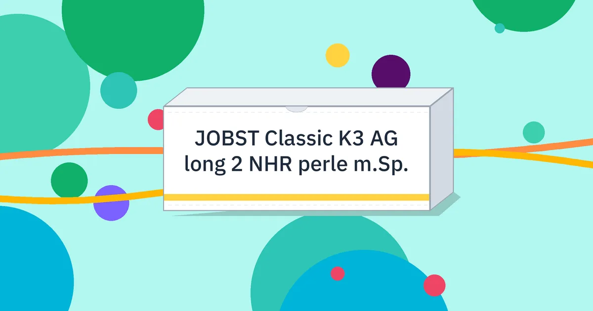 Symbolbild: Packung mit der Aufschrift JOBST Classic K3 AG long 2 NHR perle m.Sp. (PZN 13071562) – Verfügbarkeit und Bezug in Apotheken in Frankfurt am Main