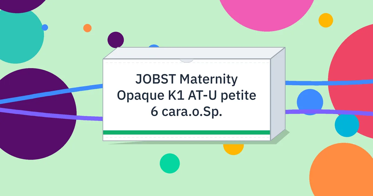 Symbolbild: Packung mit der Aufschrift JOBST Maternity Opaque K1 AT-U petite 6 cara.o.Sp. (PZN 15850678) – Verfügbarkeit und Bezug in Apotheken in Frankfurt am Main