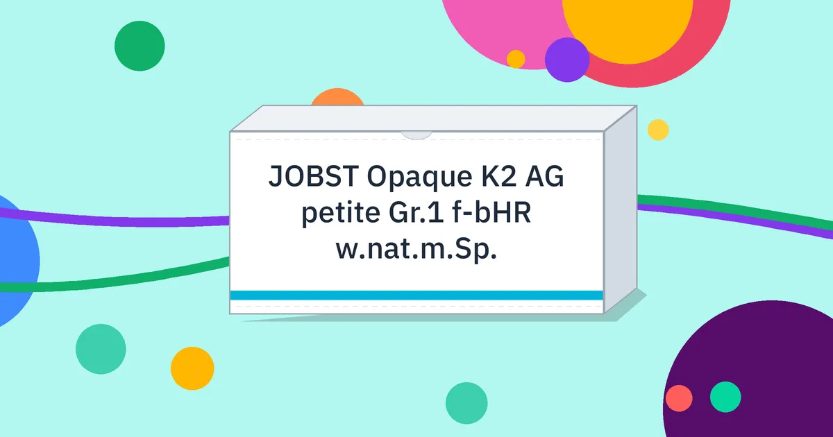 Symbolbild: Packung mit der Aufschrift JOBST Opaque K2 AG petite Gr.1 f-bHR w.nat.m.Sp. (PZN 11255677) – Verfügbarkeit und Bezug in Apotheken in Frankfurt am Main
