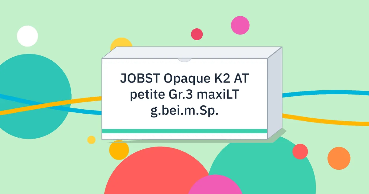 Symbolbild: Packung mit der Aufschrift JOBST Opaque K2 AT petite Gr.3 maxiLT g.bei.m.Sp. (PZN 16290922) – Verfügbarkeit und Bezug in Apotheken in Frankfurt am Main