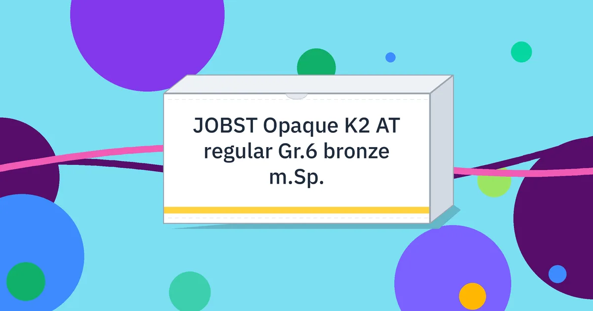 Symbolbild: Packung mit der Aufschrift JOBST Opaque K2 AT regular Gr.6 bronze m.Sp. (PZN 13122259) – Verfügbarkeit und Bezug in Apotheken in Frankfurt am Main
