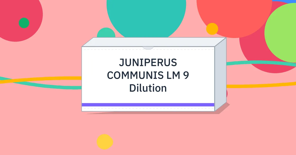 Symbolbild: Packung mit der Aufschrift JUNIPERUS COMMUNIS LM 9 Dilution (PZN 13564603) – Verfügbarkeit und Bezug in Apotheken in Frankfurt am Main