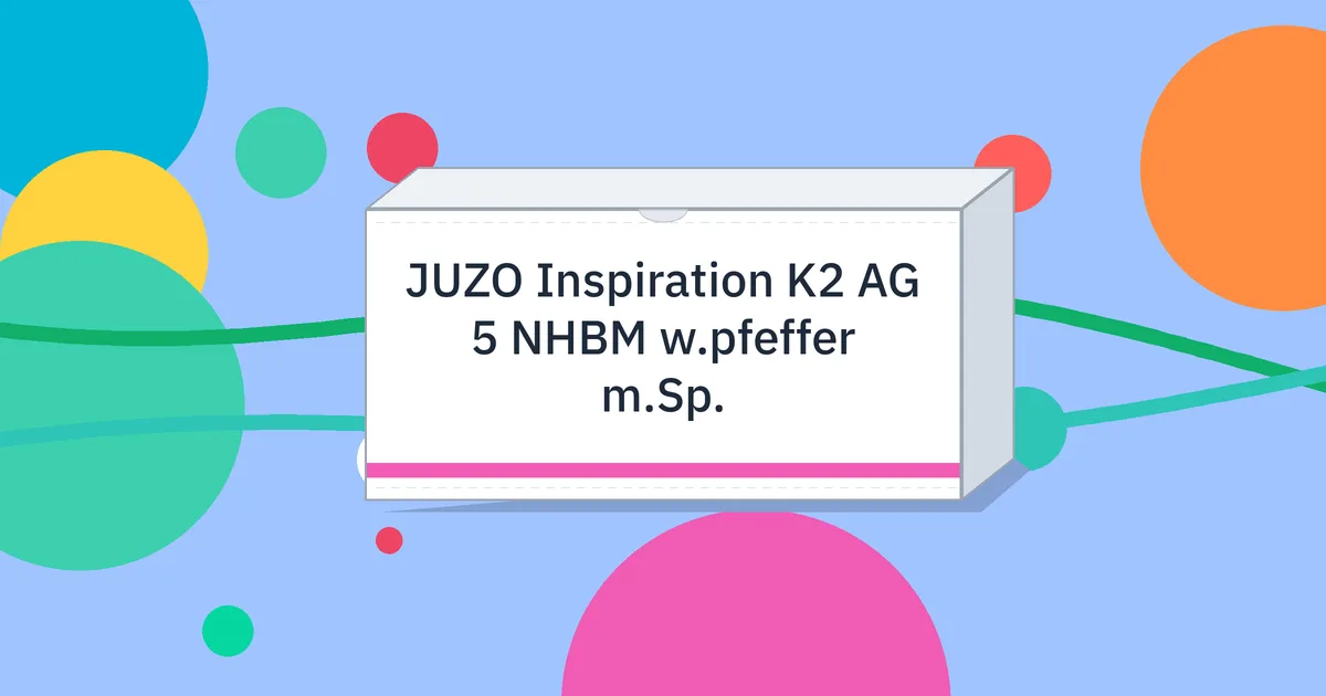 Symbolbild: Packung mit der Aufschrift JUZO Inspiration K2 AG 5 NHBM w.pfeffer m.Sp. (PZN 14918954) – Verfügbarkeit und Bezug in Apotheken in Frankfurt am Main