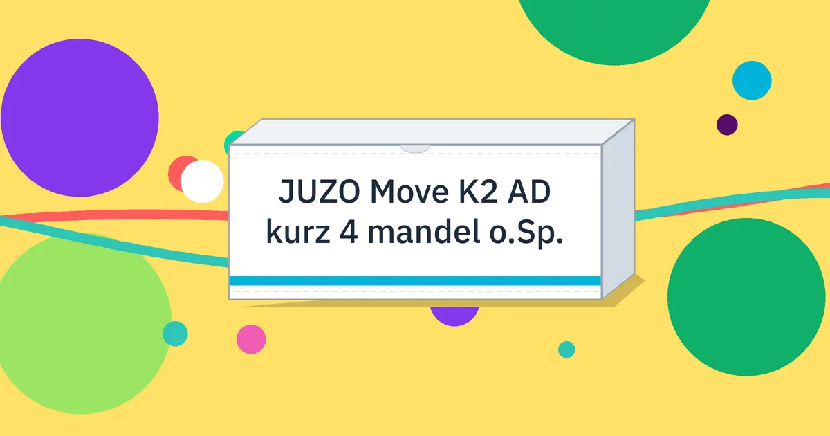 Symbolbild: Packung mit der Aufschrift JUZO Move K2 AD kurz 4 mandel o.Sp. (PZN 16342292) – Verfügbarkeit und Bezug in Apotheken in Frankfurt am Main