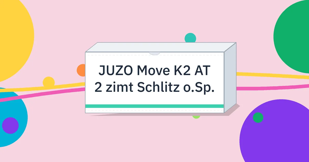 Symbolbild: Packung mit der Aufschrift JUZO Move K2 AT 2 zimt Schlitz o.Sp. (PZN 20670168) – Verfügbarkeit und Bezug in Apotheken in Frankfurt am Main