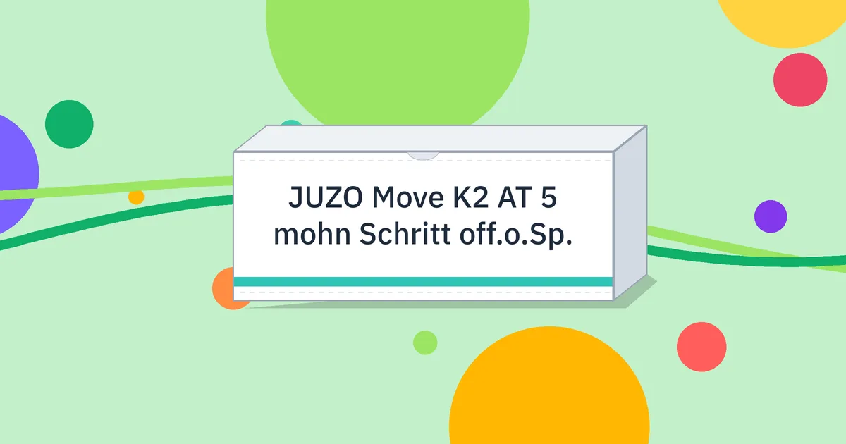 Symbolbild: Packung mit der Aufschrift JUZO Move K2 AT 5 mohn Schritt off.o.Sp. (PZN 20669969) – Verfügbarkeit und Bezug in Apotheken in Frankfurt am Main