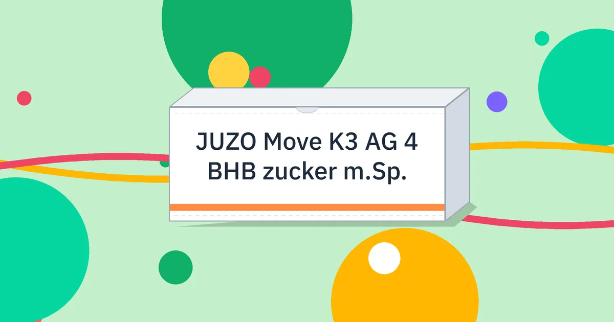 Symbolbild: Packung mit der Aufschrift JUZO Move K3 AG 4 BHB zucker m.Sp. (PZN 18575563) – Verfügbarkeit und Bezug in Apotheken in Frankfurt am Main