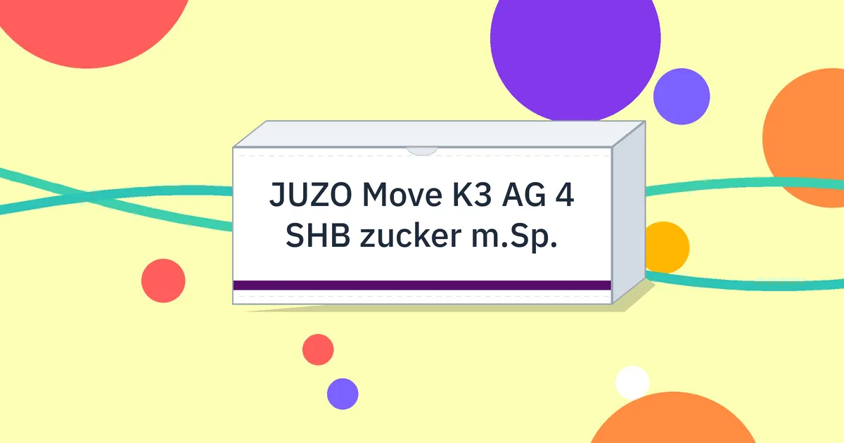 Symbolbild: Packung mit der Aufschrift JUZO Move K3 AG 4 SHB zucker m.Sp. (PZN 18575333) – Verfügbarkeit und Bezug in Apotheken in Frankfurt am Main