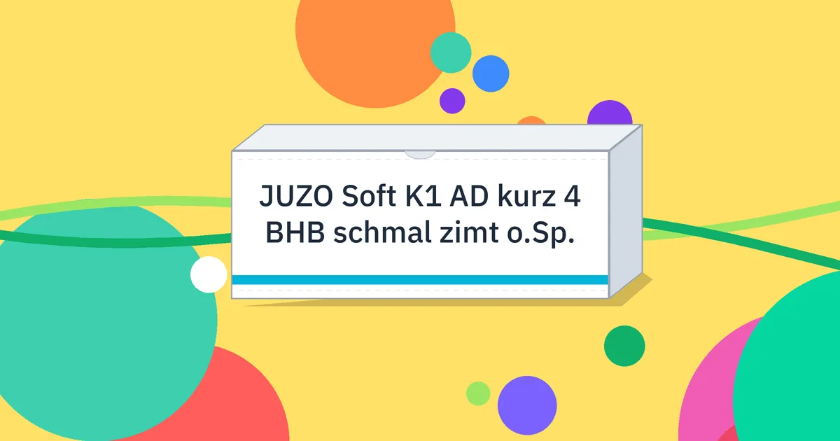 Symbolbild: Packung mit der Aufschrift JUZO Soft K1 AD kurz 4 BHB schmal zimt o.Sp. (PZN 15463622) – Verfügbarkeit und Bezug in Apotheken in Frankfurt am Main