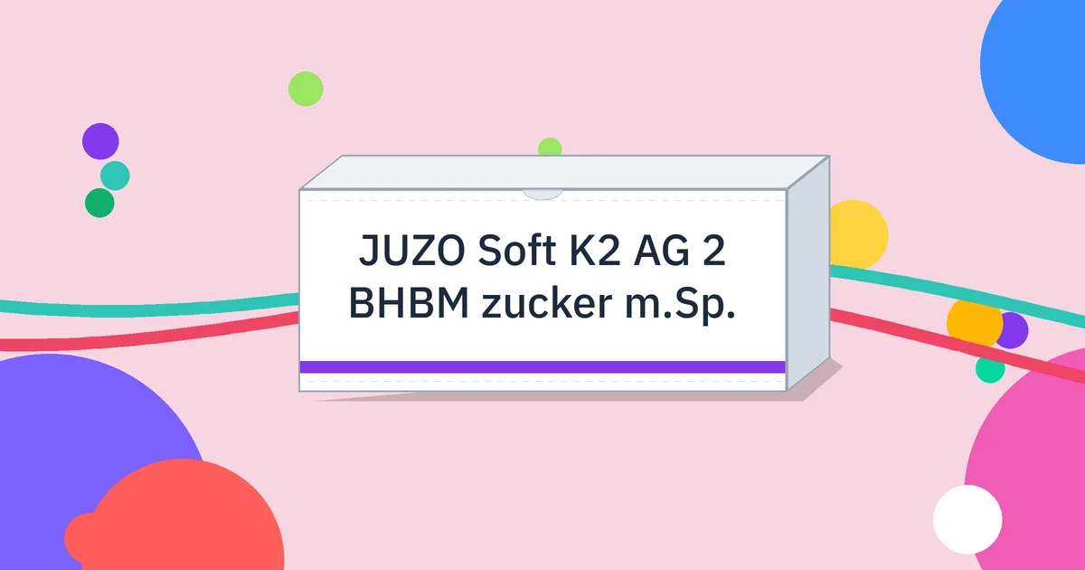 Symbolbild: Packung mit der Aufschrift JUZO Soft K2 AG 2 BHBM zucker m.Sp. (PZN 14858672) – Verfügbarkeit und Bezug in Apotheken in Frankfurt am Main