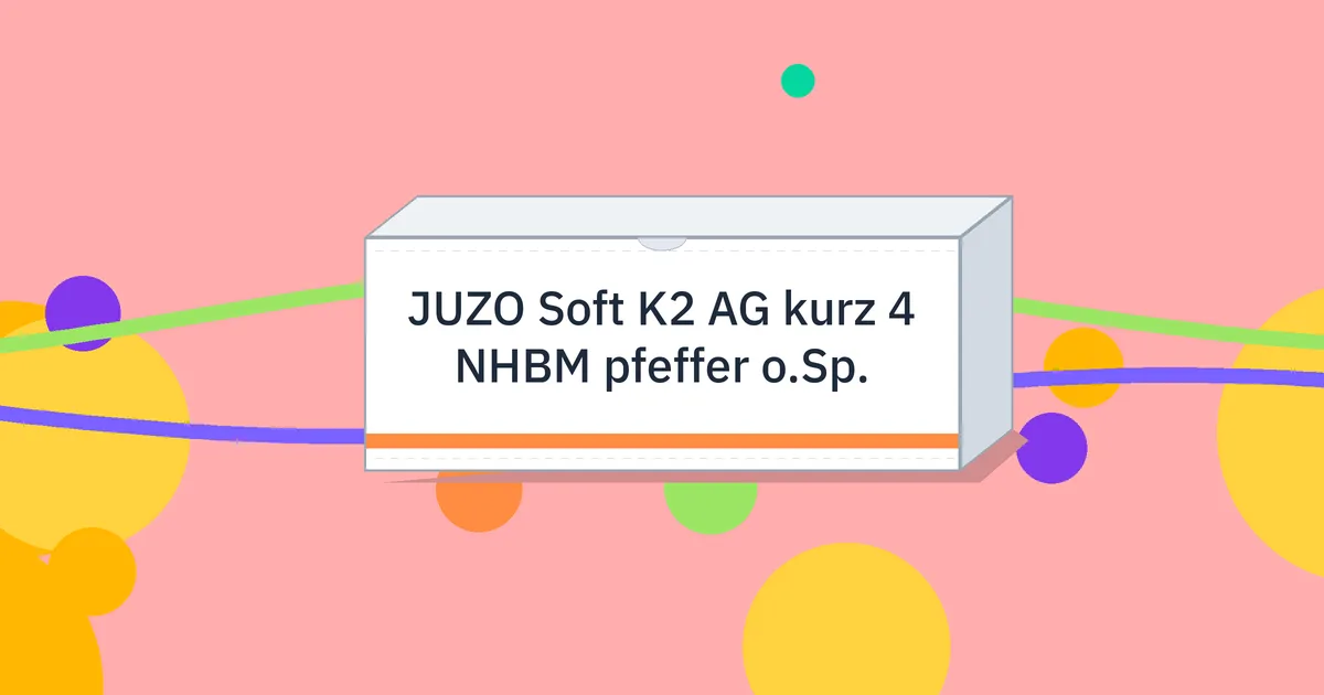 Symbolbild: Packung mit der Aufschrift JUZO Soft K2 AG kurz 4 NHBM pfeffer o.Sp. (PZN 14998404) – Verfügbarkeit und Bezug in Apotheken in Frankfurt am Main