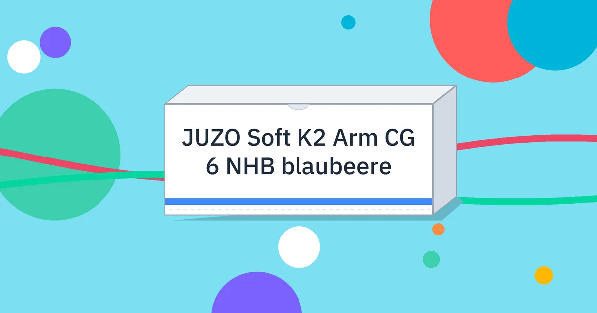 Symbolbild: Packung mit der Aufschrift JUZO Soft K2 Arm CG 6 NHB blaubeere (PZN 15511002) – Verfügbarkeit und Bezug in Apotheken in Frankfurt am Main