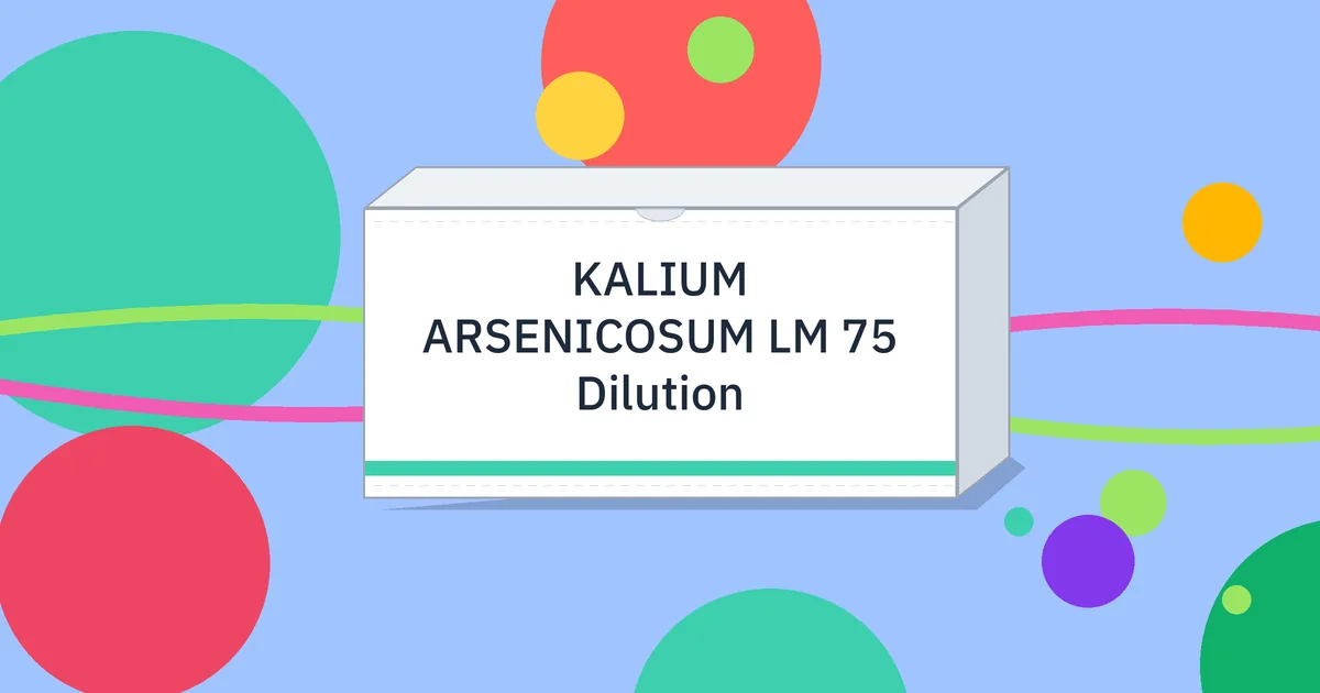 Symbolbild: Packung mit der Aufschrift KALIUM ARSENICOSUM LM 75 Dilution (PZN 12917287) – Verfügbarkeit und Bezug in Apotheken in Frankfurt am Main