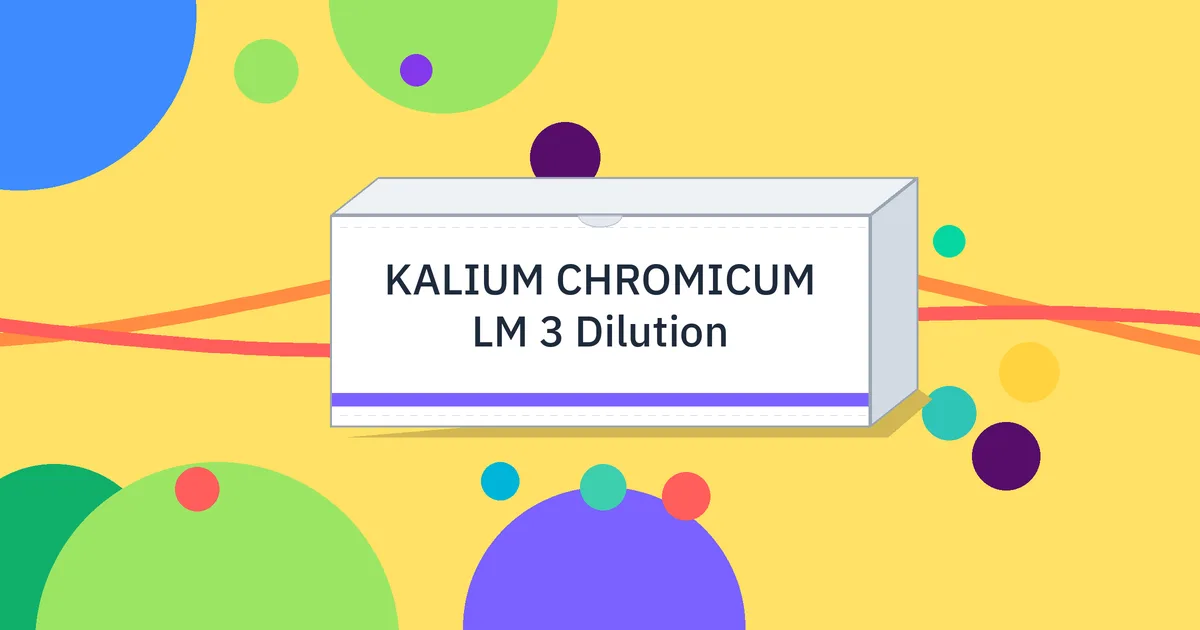 Symbolbild: Packung mit der Aufschrift KALIUM CHROMICUM LM 3 Dilution (PZN 12919091) – Verfügbarkeit und Bezug in Apotheken in Frankfurt am Main
