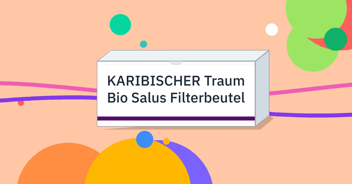 Symbolbild: Packung mit der Aufschrift KARIBISCHER Traum Bio Salus Filterbeutel (PZN 18215037) – Verfügbarkeit und Bezug in Apotheken in Frankfurt am Main