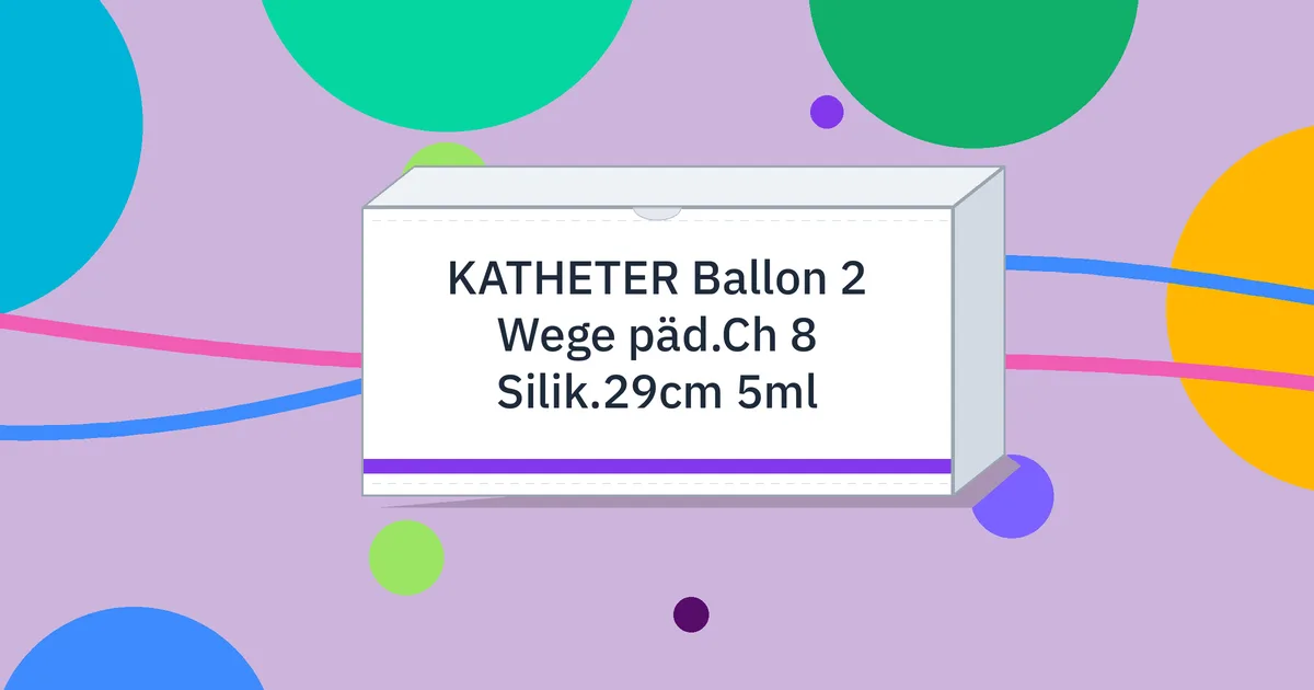 Symbolbild: Packung mit der Aufschrift KATHETER Ballon 2 Wege päd.Ch 8 Silik.29cm 5ml (PZN 06902471) – Verfügbarkeit und Bezug in Apotheken in Frankfurt am Main